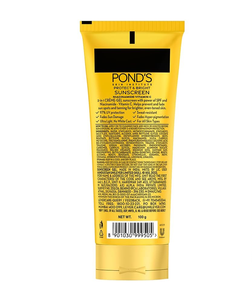 Pond's Sun Miracle Cream Gel Sunscreen-Protect & Bright 100g – Ushopbd